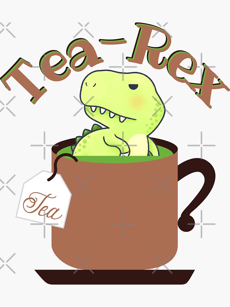 "Tea-Rex.Cute T-rex" Sticker for Sale by besuryex3m | Redbubble