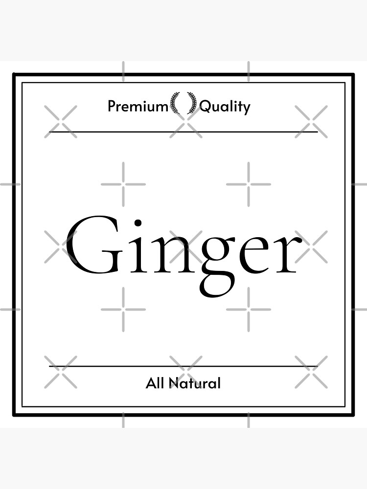 "Ginger Minimalist Labels" Sticker for Sale by GoodThingsOnly | Redbubble