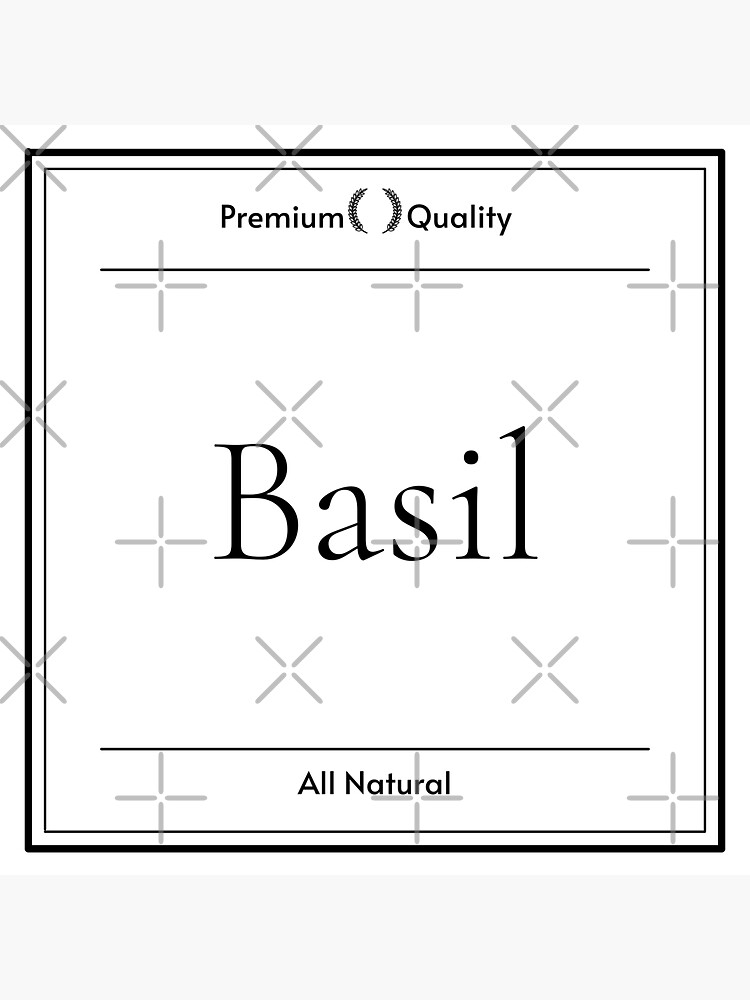 "Basil Minimalist Labels" Sticker for Sale by GoodThingsOnly | Redbubble