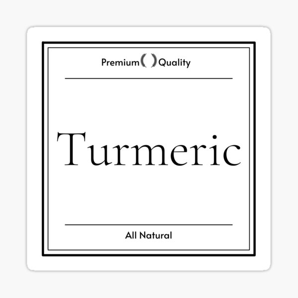 "Turmeric Minimalist Labels" Sticker for Sale by GoodThingsOnly | Redbubble