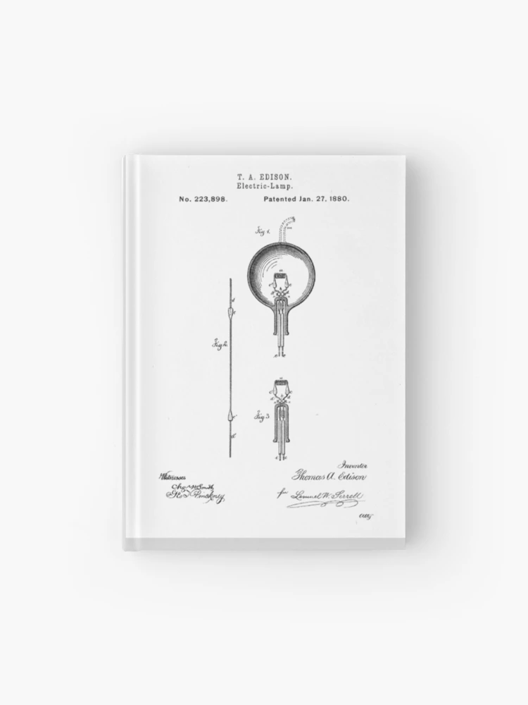 Thomas Edison Light Bulb Drawing Edison Lightbulb Patent Greeting Card