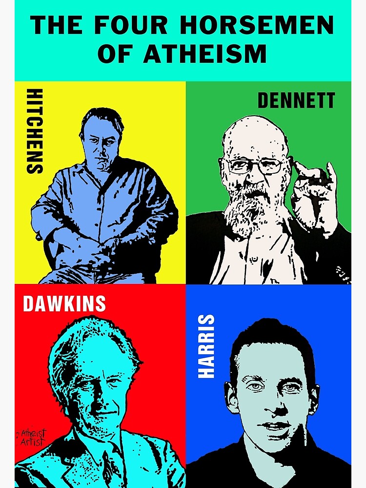 "The Four Horsemen of Atheism" Poster by DJVYEATES | Redbubble