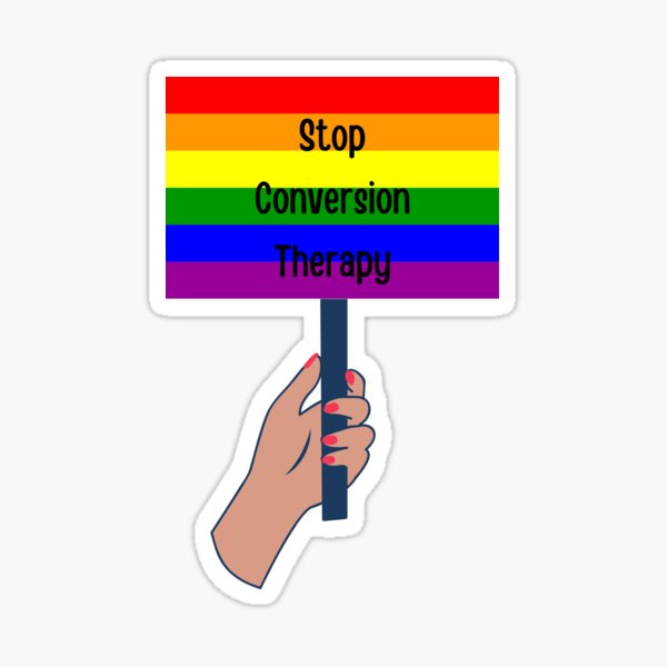 "Stop Conversion Therapy Banner" Sticker for Sale by tiredandbored ...