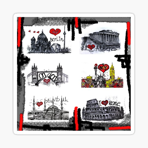 "cities" Sticker for Sale by sladjana | Redbubble