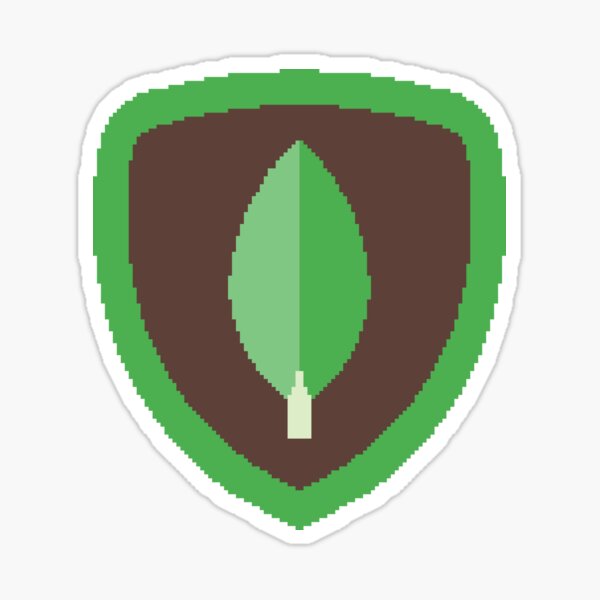 "Pixel MongoDB Badget" Sticker for Sale by NewLineDesigns | Redbubble
