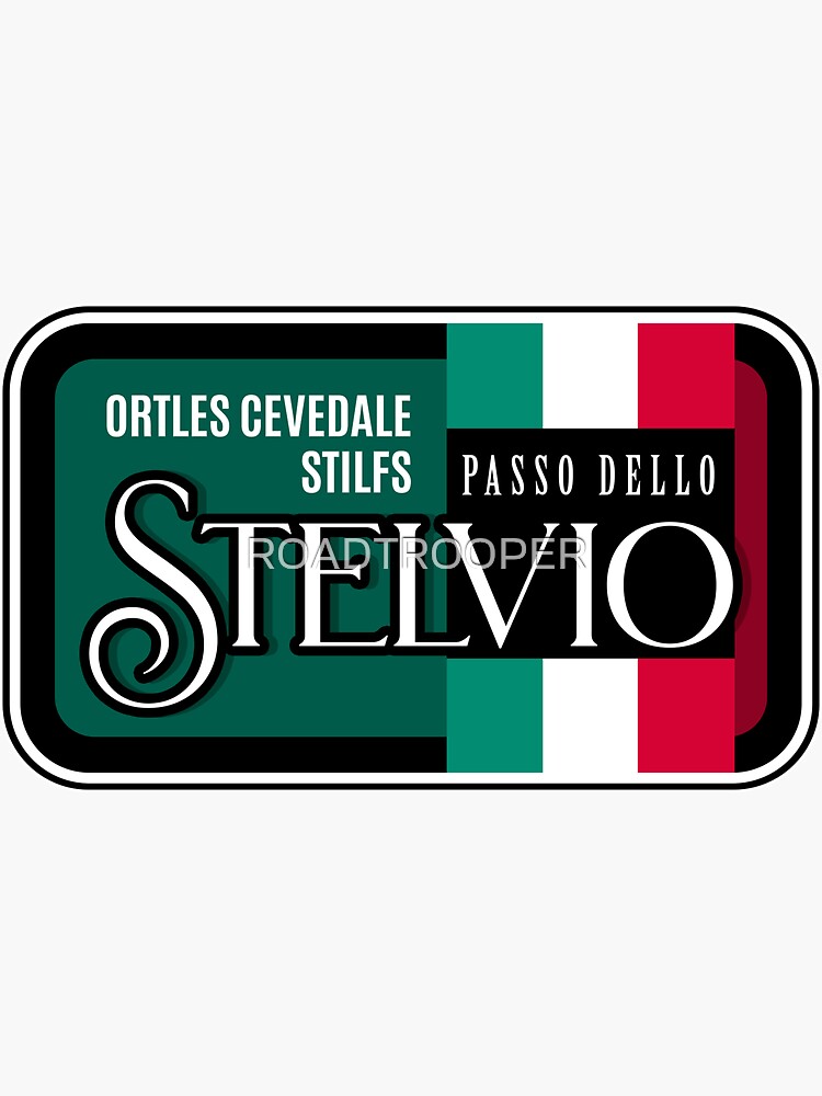 "Stelvio Pass Italian Flag 2021 Design" Sticker for Sale by ROADTROOPER ...