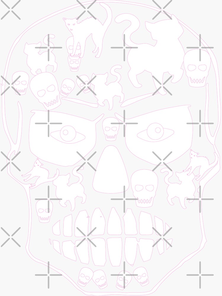 "Cat Skull" Sticker for Sale by fadlaart | Redbubble