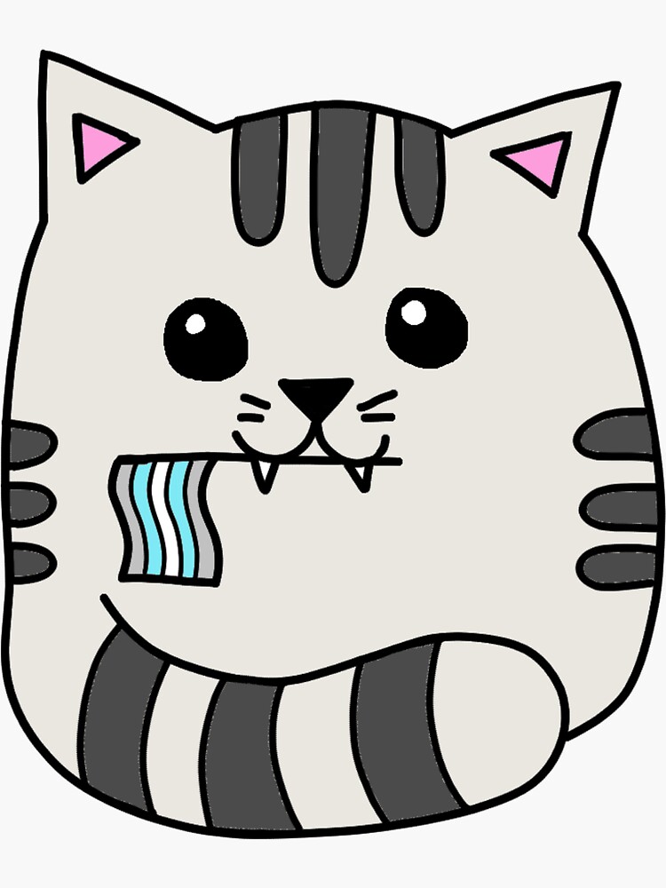 "demiboy pride flag cat" Sticker by alisadesigns | Redbubble
