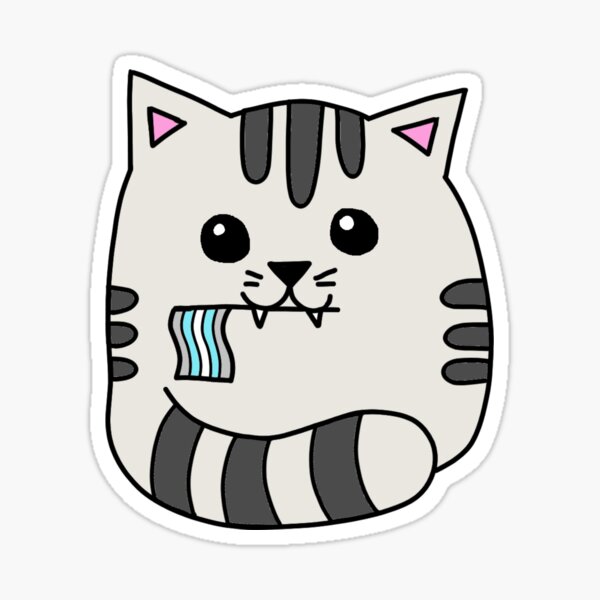 "demiboy pride flag cat" Sticker by alisadesigns | Redbubble
