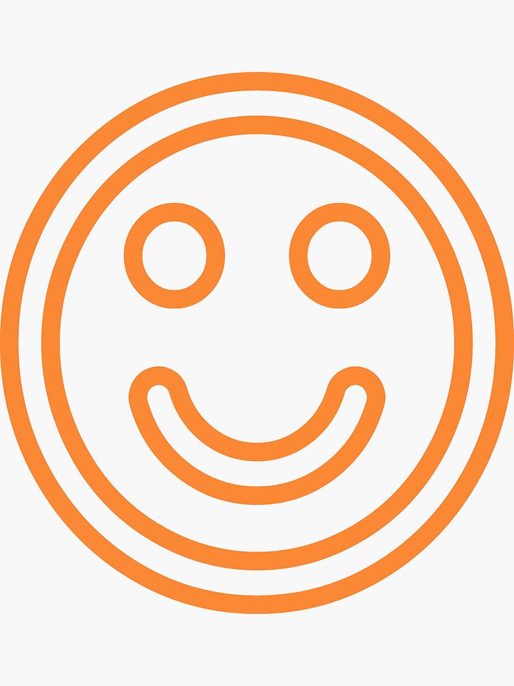 "orange smiley face" Sticker by stickercow | Redbubble