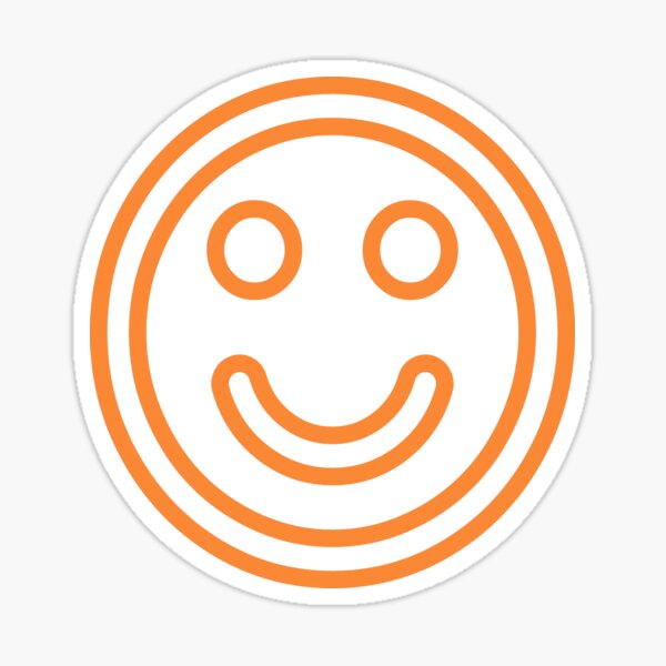 "orange smiley face" Sticker by stickercow | Redbubble