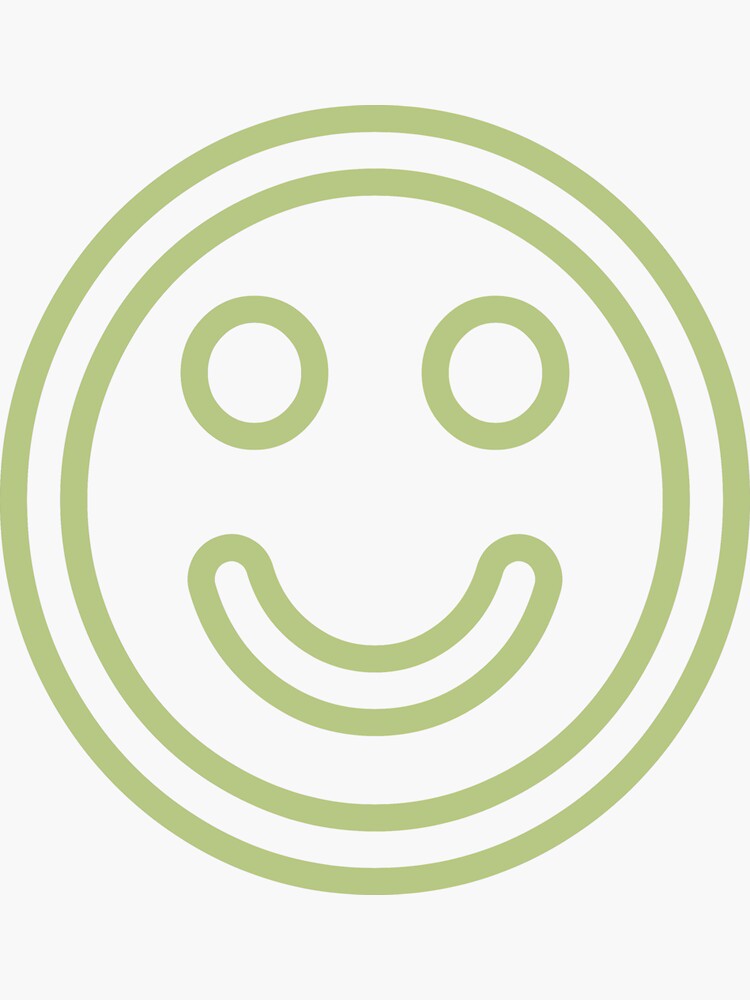 "green smiley face" Sticker by stickercow | Redbubble