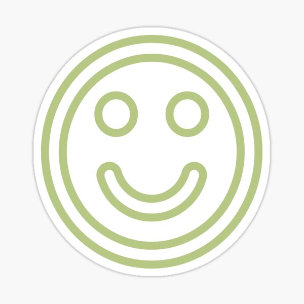 "green smiley face" Sticker by stickercow | Redbubble