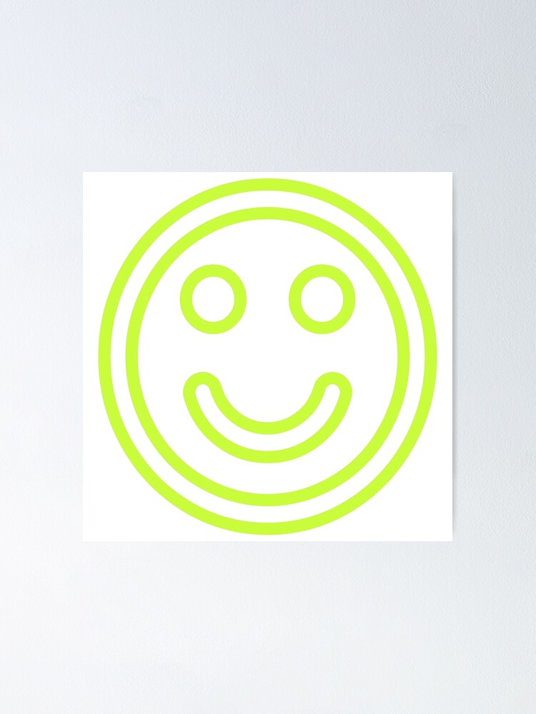 "lime green smiley face " Poster by stickercow | Redbubble