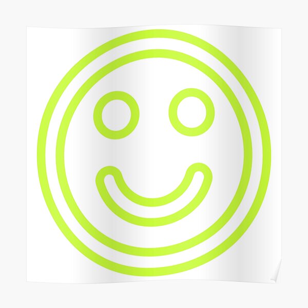 "lime green smiley face " Poster by stickercow | Redbubble