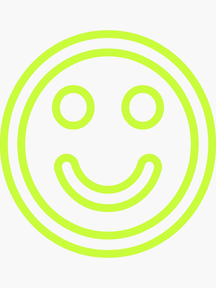 "lime green smiley face " Sticker for Sale by stickercow | Redbubble