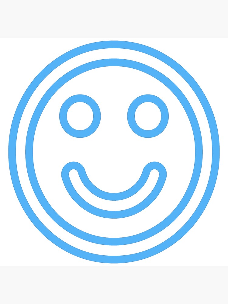 "blue smiley face " Art Print for Sale by stickercow | Redbubble