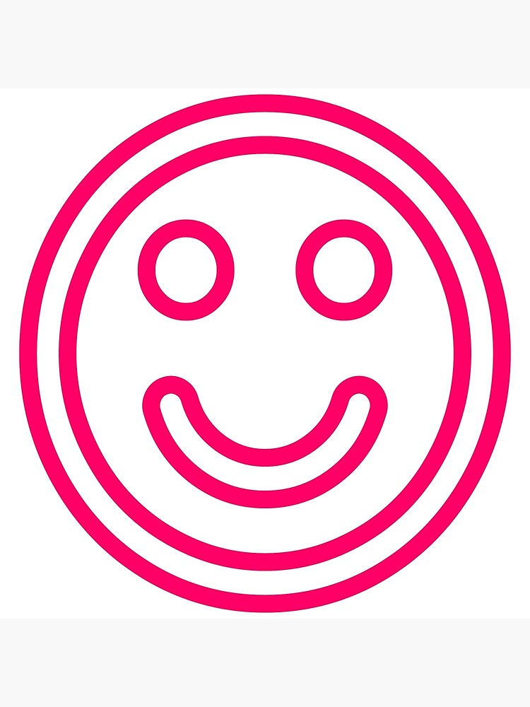 "hot pink smiley face" Poster for Sale by stickercow | Redbubble