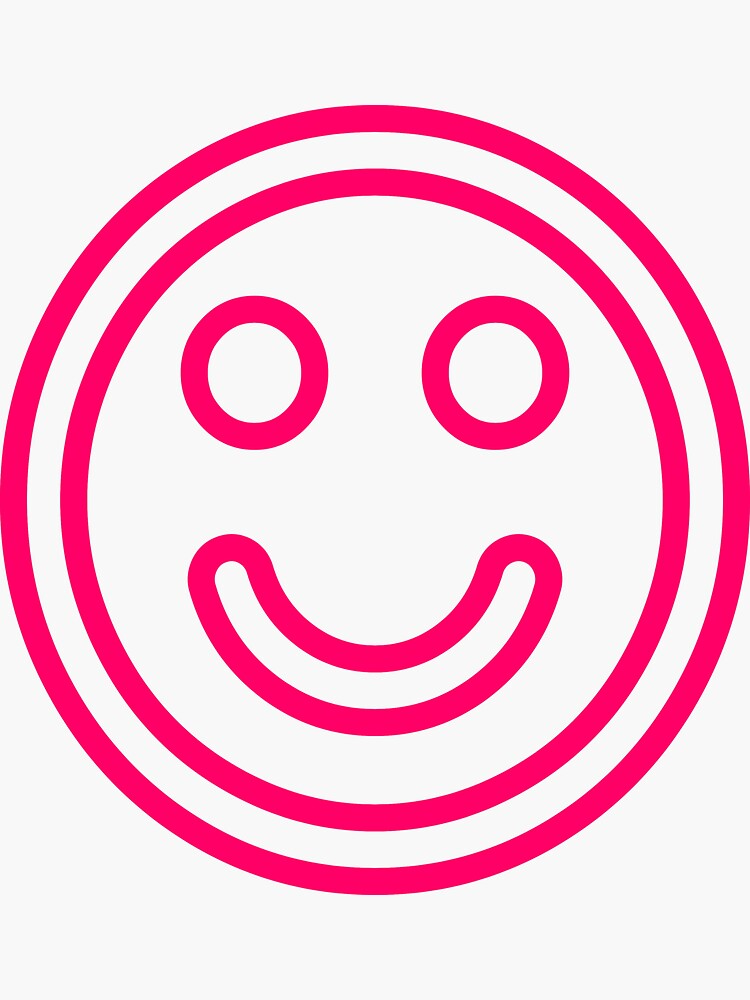 "hot pink smiley face" Sticker for Sale by stickercow | Redbubble