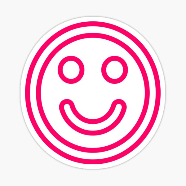 "hot pink smiley face" Sticker for Sale by stickercow | Redbubble