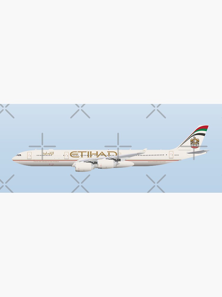 "Wings In Uniform - A340 - Etihad Airways" Sticker for Sale by nADerL ...