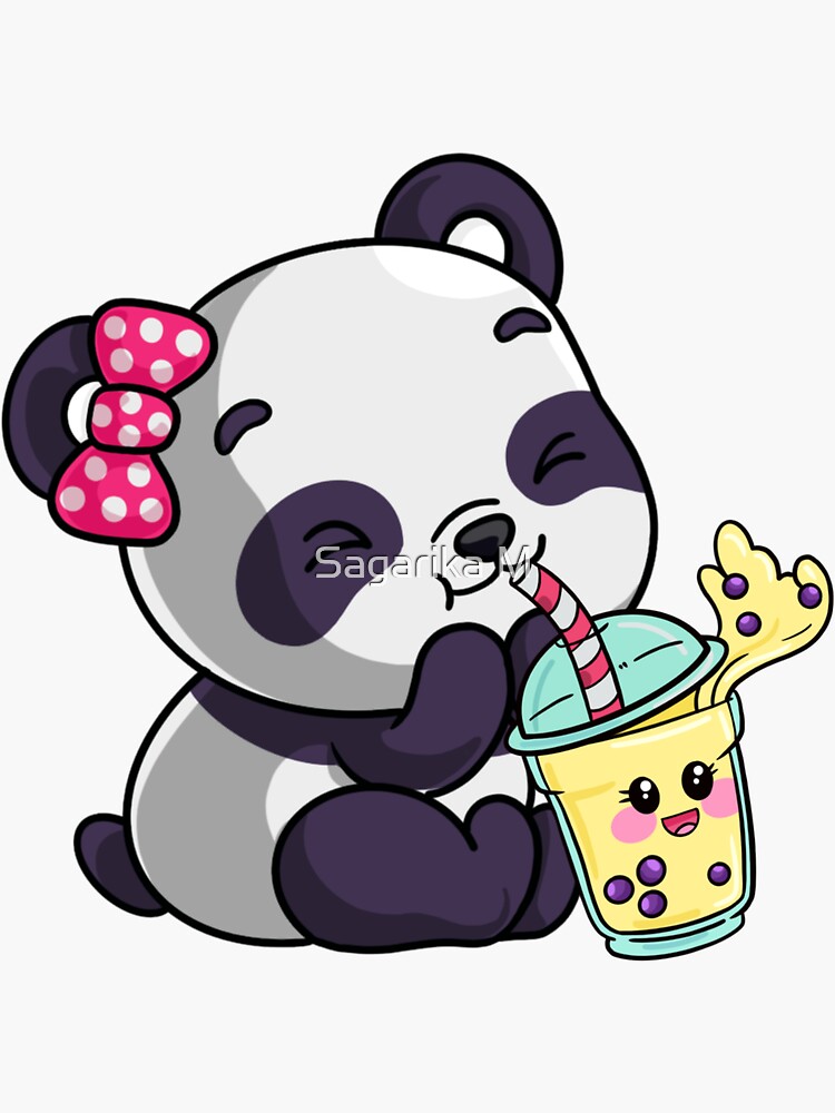 "Panda Bubble Tea " Sticker for Sale by sagarikaSM | Redbubble