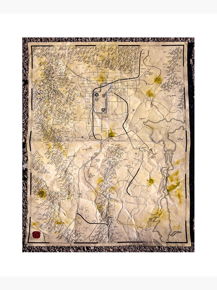 "Fallout: New Vegas Hand Drawn Map" Mounted Print for Sale by ...