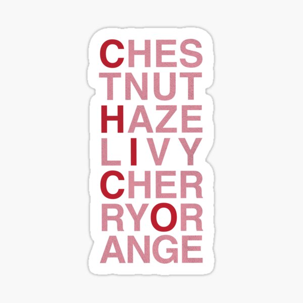 "Chico Streets - Chestnut, Hazel, Ivy, Cherry, Orange" Sticker for Sale ...