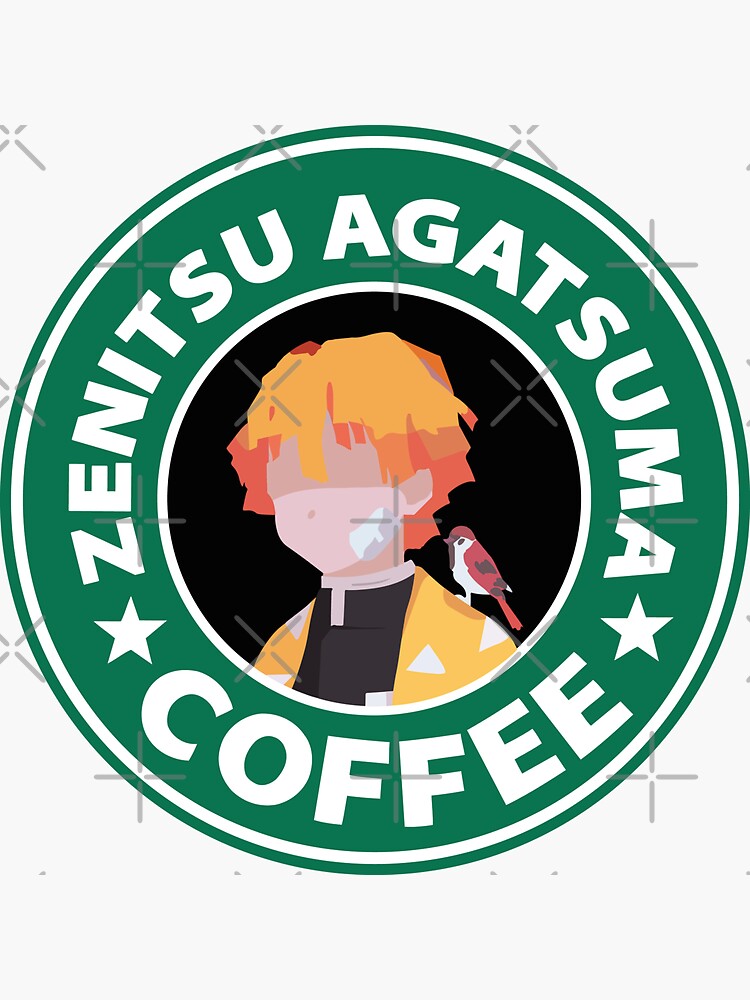 Sticker « Zenitsu Agatsuma Version minimaliste Café Starbucks, Kimetsu ...