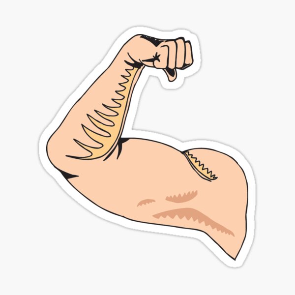 "Curly Bicep Curls" Sticker for Sale by KnitNknot | Redbubble