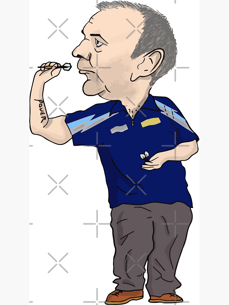 "Cartoon drawing of Phil "the power" Taylor " Magnet for Sale by ...
