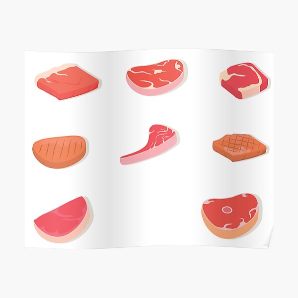 "Beef Cuts Sticker Pack" Poster by ProtonProject | Redbubble