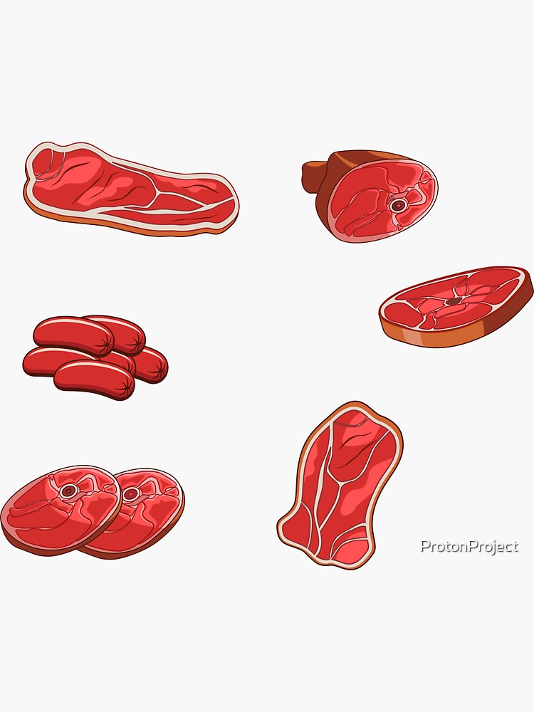 "Pork Meat Sticker Pack" Sticker for Sale by ProtonProject | Redbubble