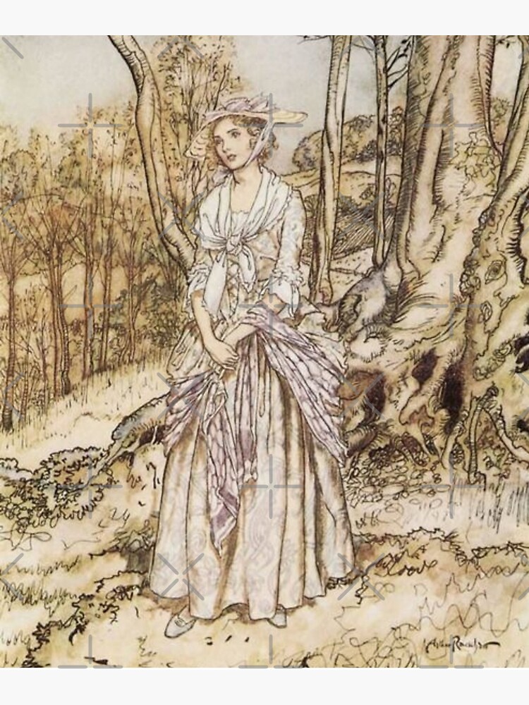 "Regency Lady Vintage Illustration by Arthur Rackham" Art Print by ...