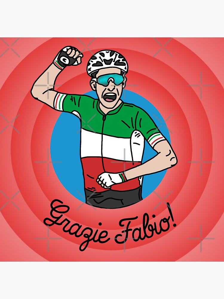"Grazie Fabio" Sticker for Sale by cyclingdesign | Redbubble