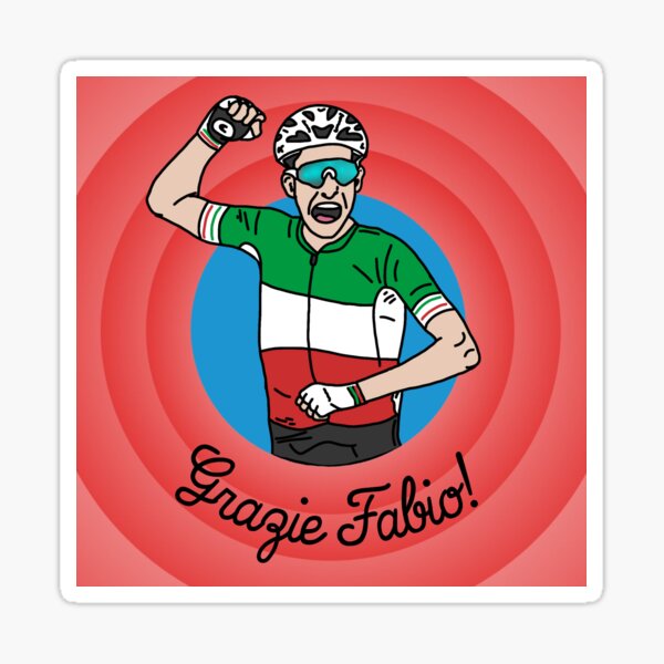 "Grazie Fabio" Sticker for Sale by cyclingdesign | Redbubble