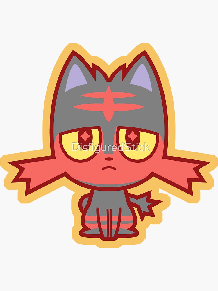 "Chibi Litten" Sticker by DisfiguredStick | Redbubble