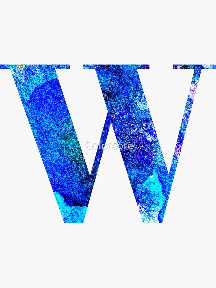 "Watercolor W Monogram" Sticker for Sale by Colorcore | Redbubble