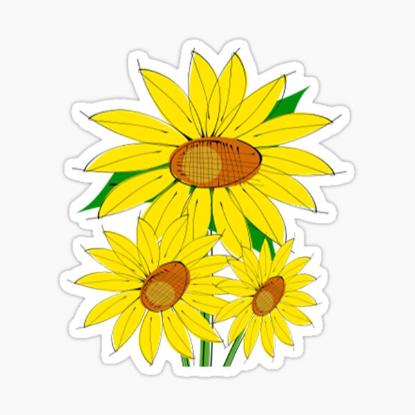 "Yellow Sunflower Sticker" Sticker for Sale by KaKaTu1 | Redbubble