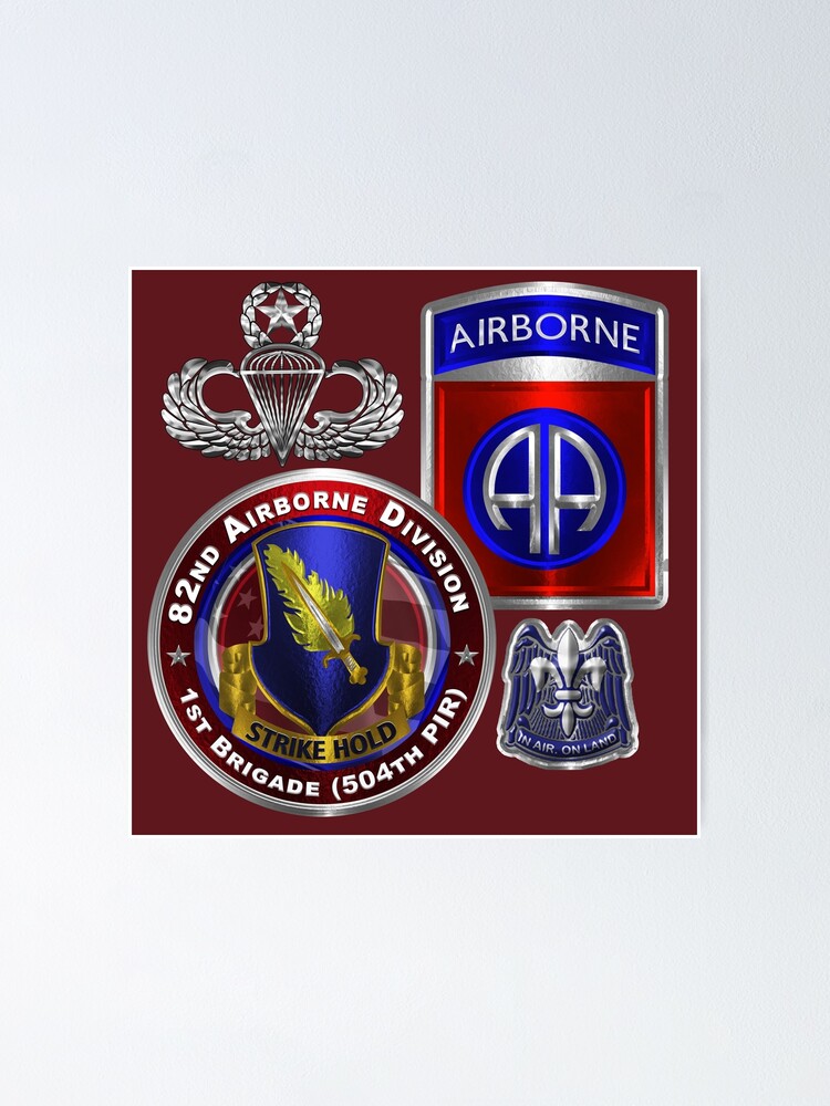 "82nd Airborne Division 1st Brigade 504th PIR" Poster for Sale by ...