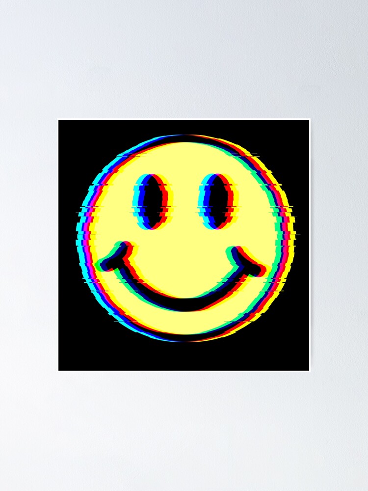 "Glitch Smiley Face" Poster for Sale by NakitoDesigns | Redbubble