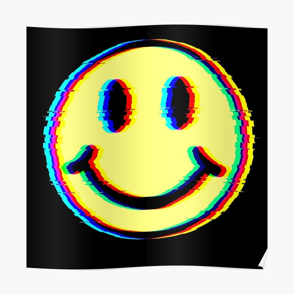 "Glitch Smiley Face" Poster for Sale by NakitoDesigns | Redbubble