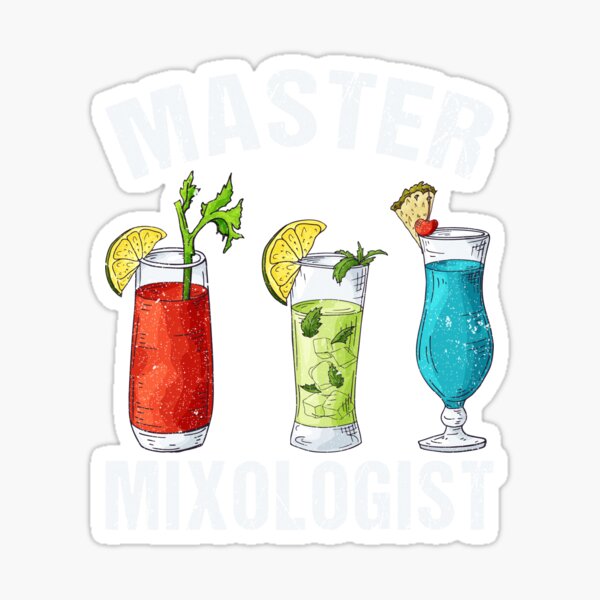 "Master Mixologist,Cocktail" Sticker for Sale by Dandesin | Redbubble