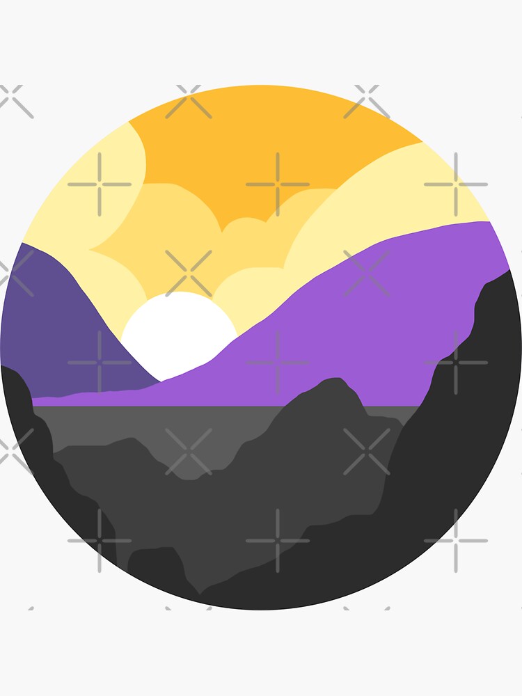 "Non-Binary Flag | Subtle Pride Landscape" Sticker by olivks | Redbubble