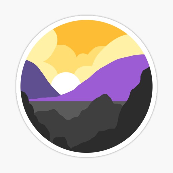 "Non-Binary Flag | Subtle Pride Landscape" Sticker by olivks | Redbubble