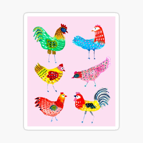 "Roosters and Hens Pecking Order" Sticker for Sale by stevie-kay ...