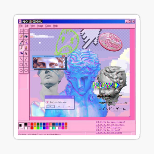 "Vapor wave Aesthetic " Sticker for Sale by WierdosOfNYC | Redbubble