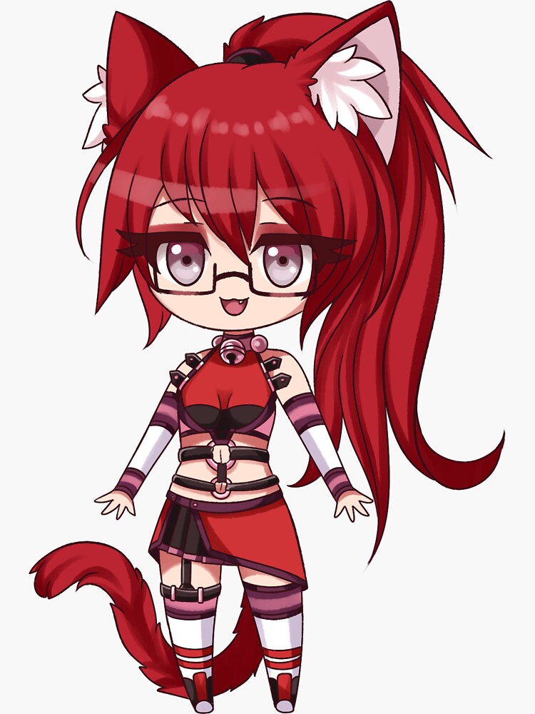 "Chibi Rave Neko" Sticker for Sale by RaveNeko | Redbubble