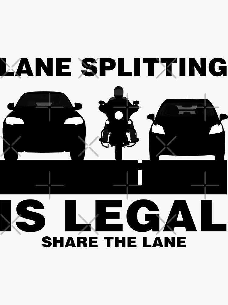 "Lane Splitting is Legal" Sticker for Sale by NorCalWWR | Redbubble