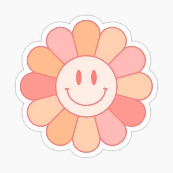 "Boho Smiley Face Flower" Sticker for Sale by sunnypolly | Redbubble